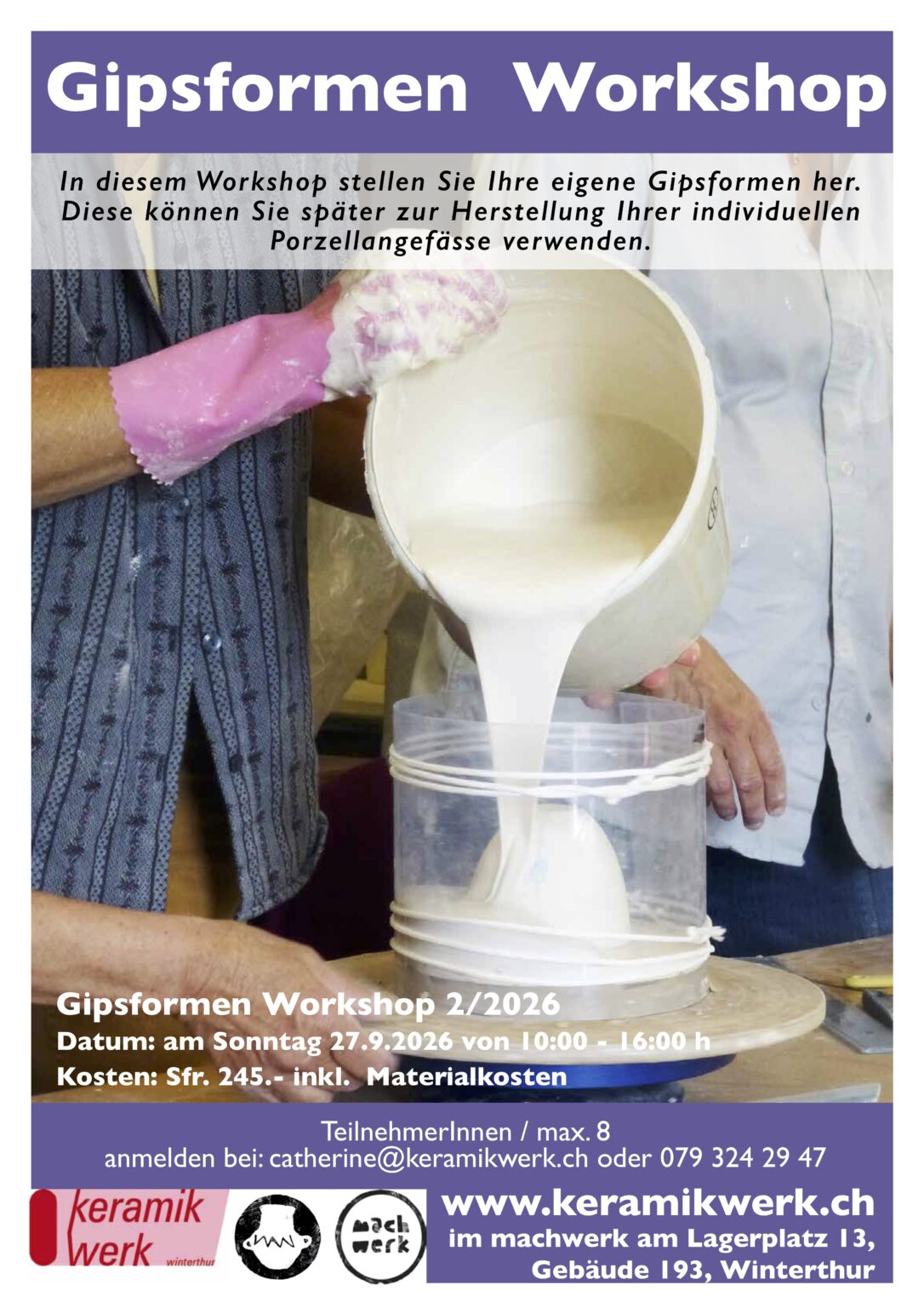 Porzellan giessen & Gipsformen herstellen – KeramikWerk